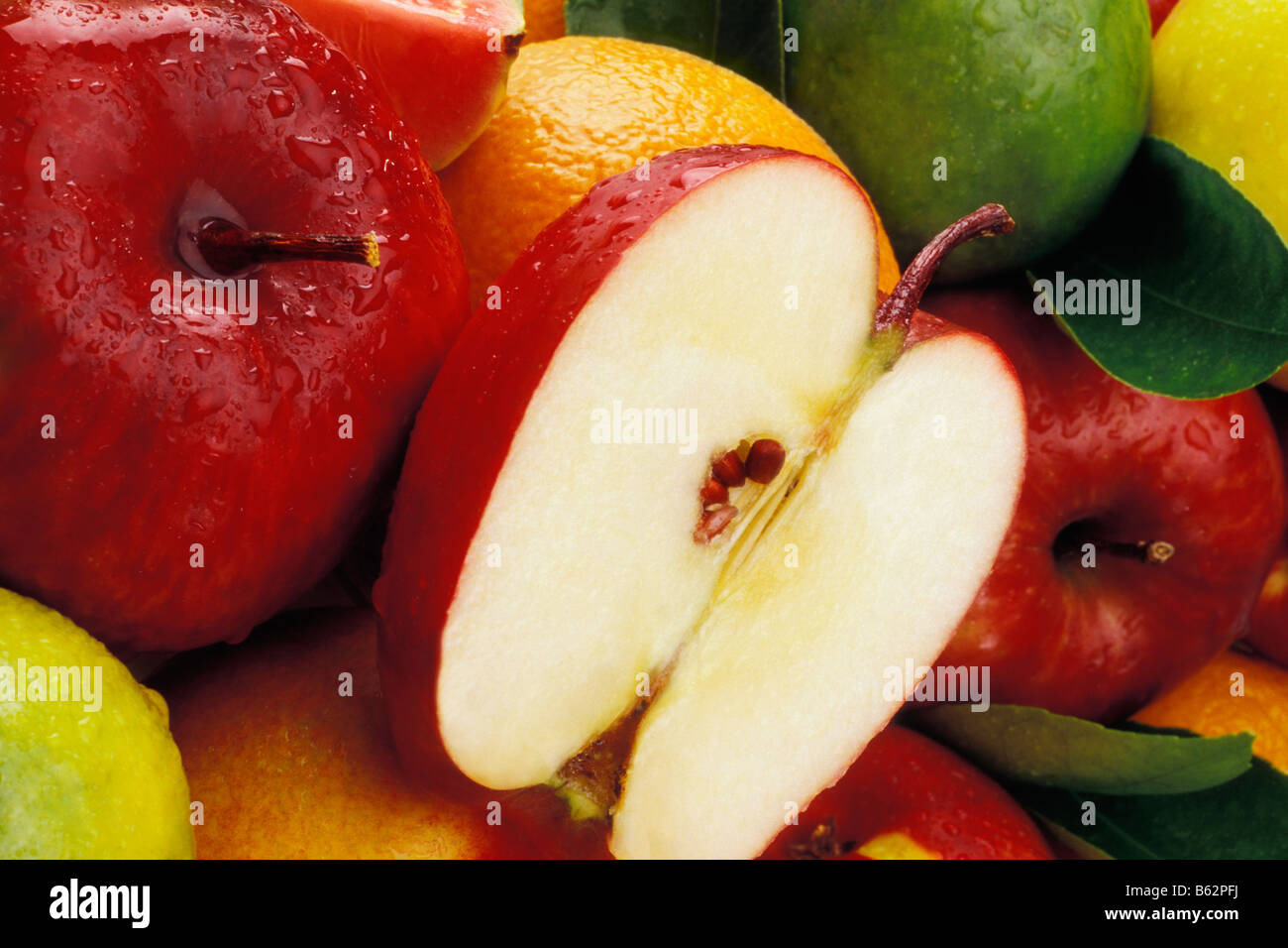 Close-up of various type of fruits Stock Photo - Alamy