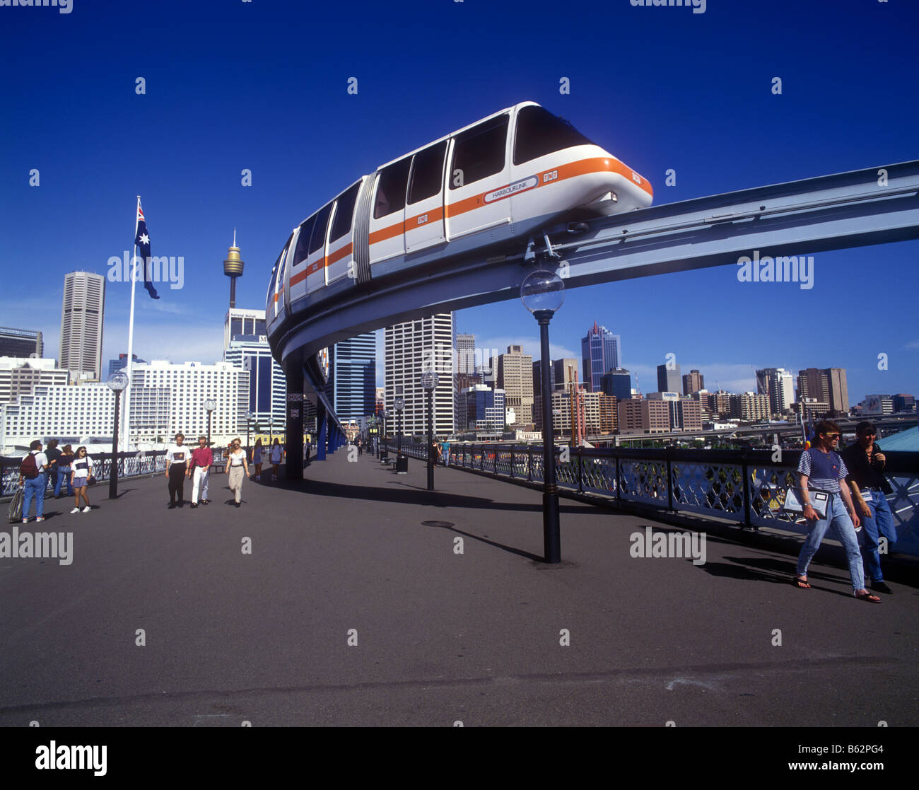 Sydney - Train on the Metro Monorail at Darling Harbour, a recreational ...