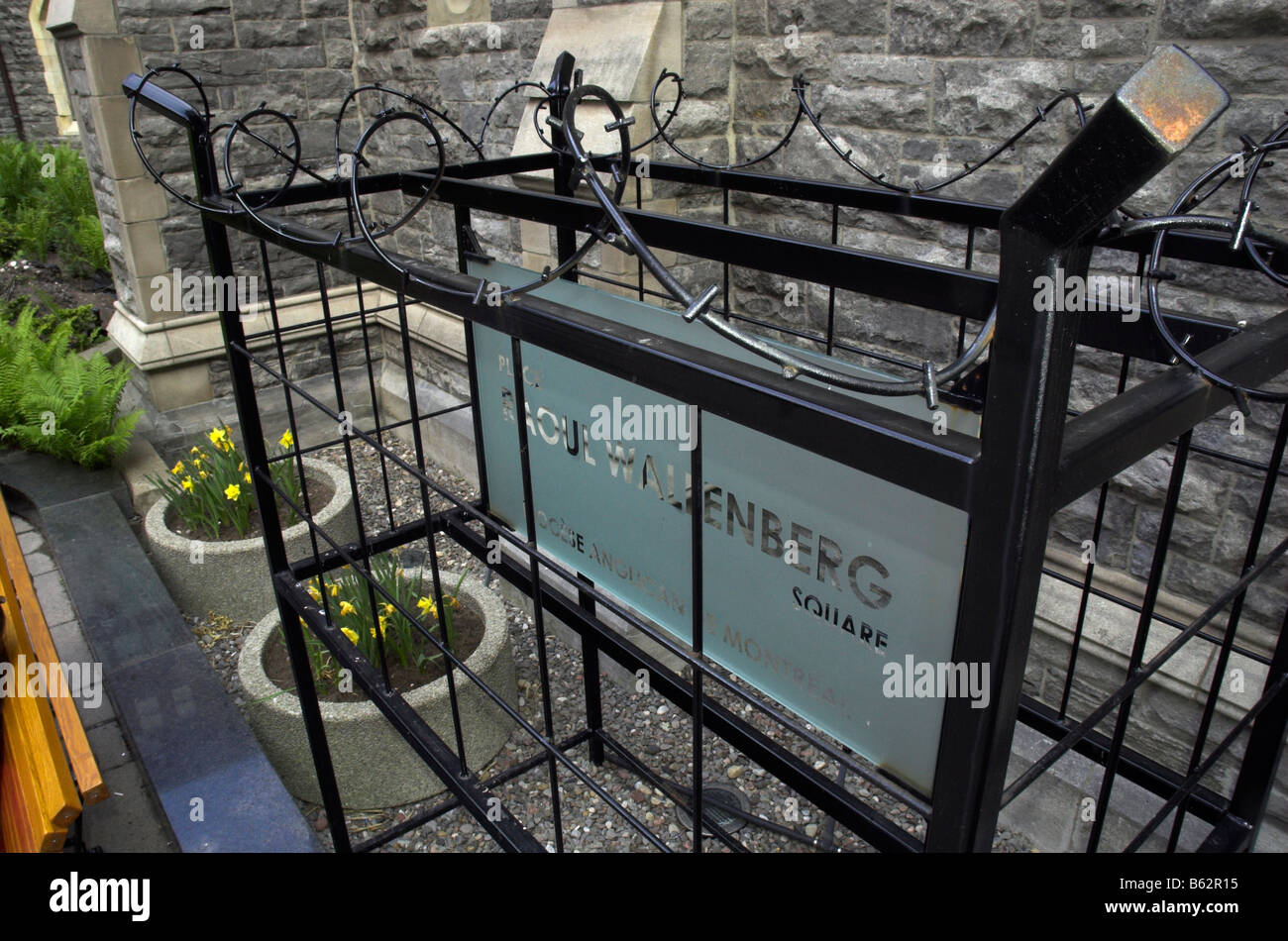 The Raoul Wallenburg cage memorial in Montreal Stock Photo - Alamy