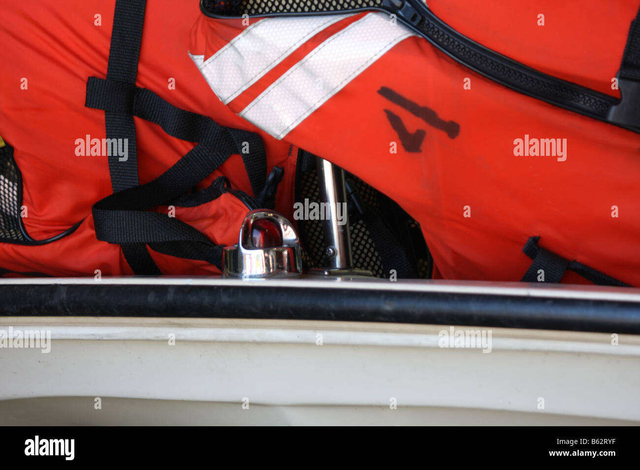 Rescue life jackets used in lifesaving rescuing on water and from a ...