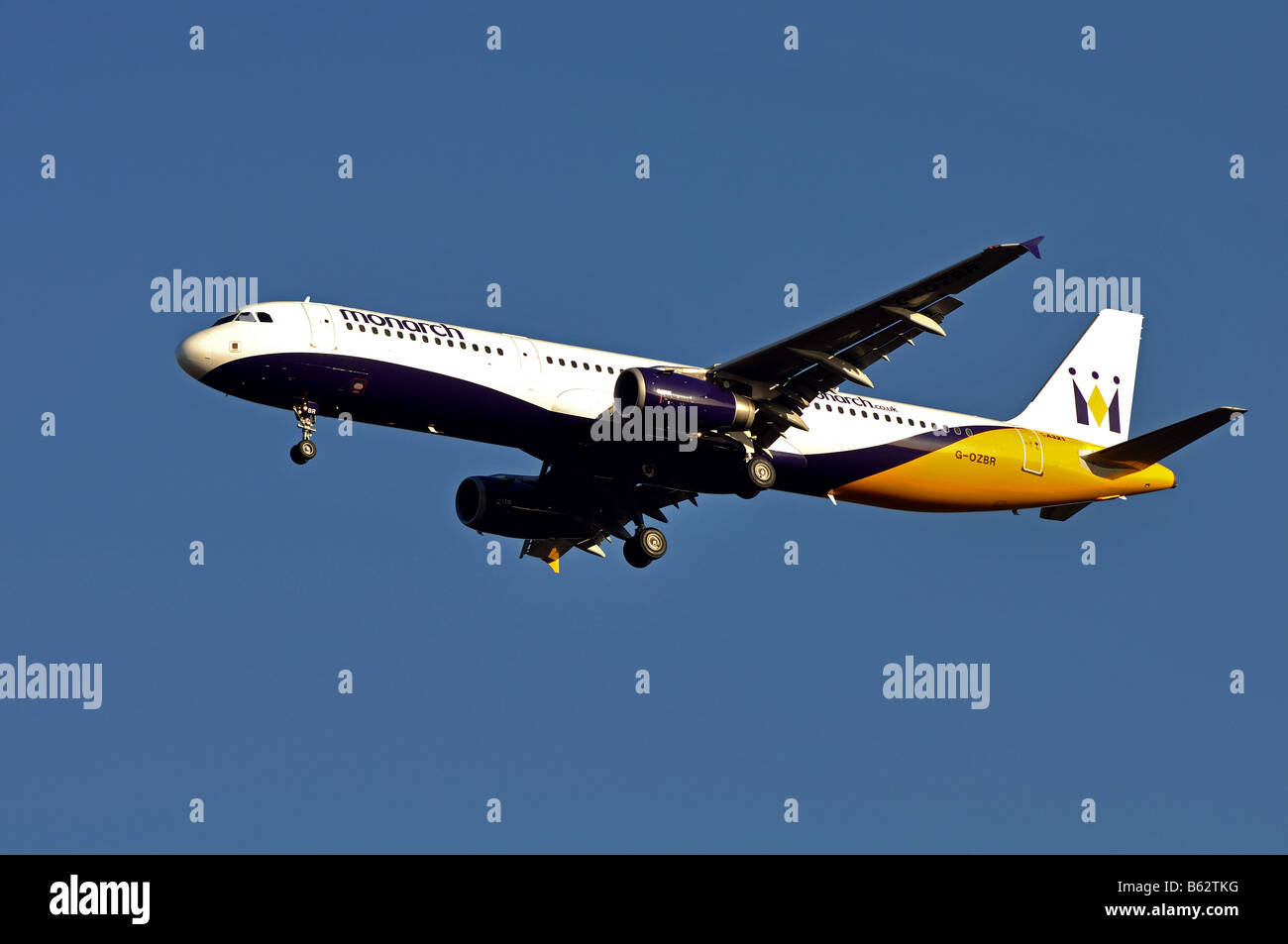 Monarch Airlines Airbus A321 aircraft approaching Birmingham ...