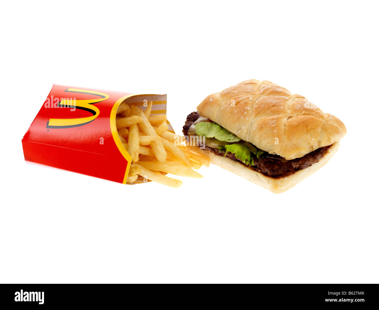 McDonalds M Burger with Fries Stock Photo - Alamy