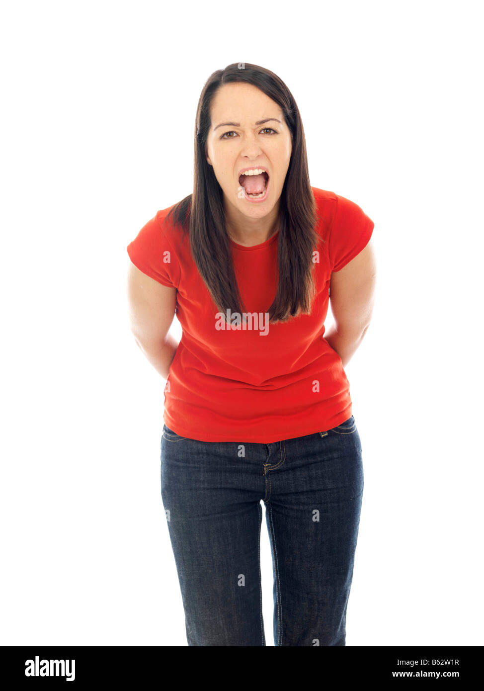 Stressed Angry Woman Shouting Model Released Stock Photo - Alamy