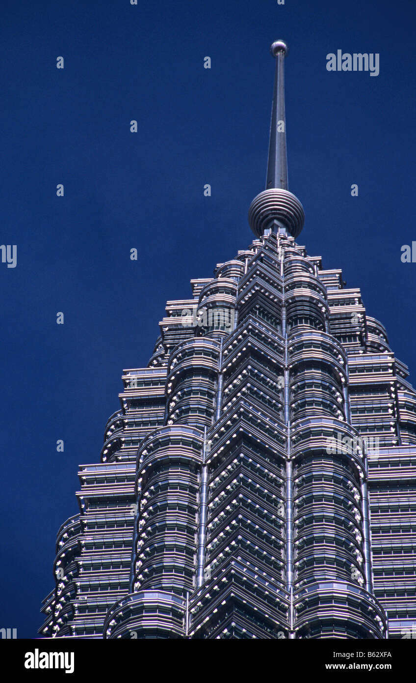 The top of Petronas Towers, headquarters of the Petronas Oil Company ...