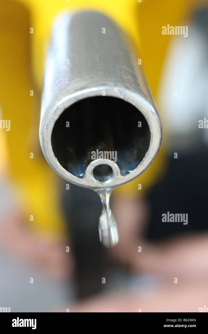 A DROP OF PETROL FROM A PUMP Stock Photo - Alamy