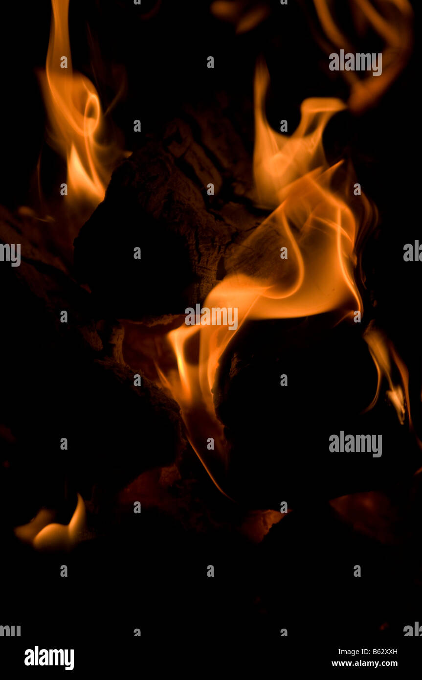 Camp fire at night Stock Photo - Alamy