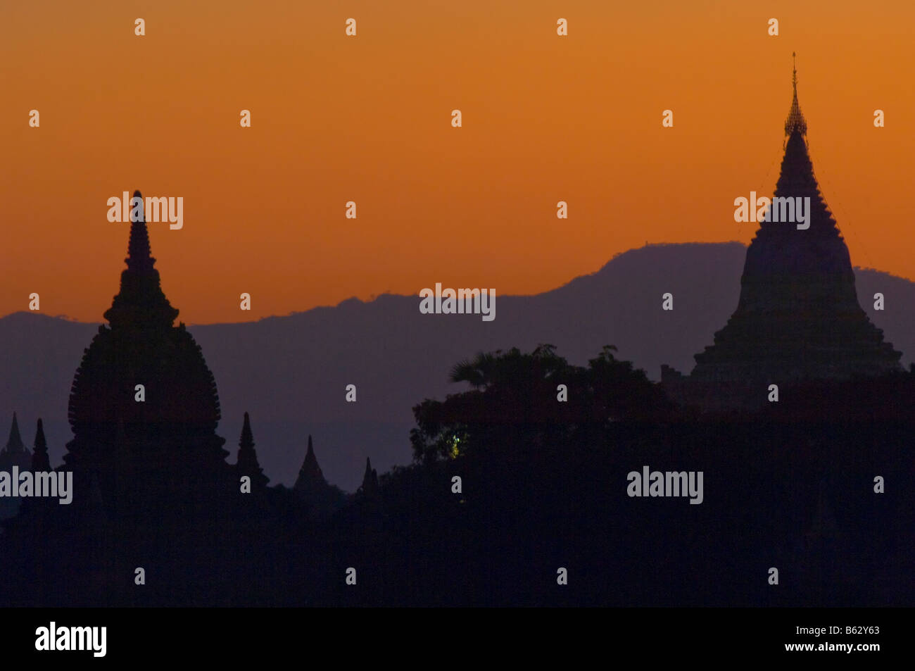 Bagan at sunset Stock Photo - Alamy