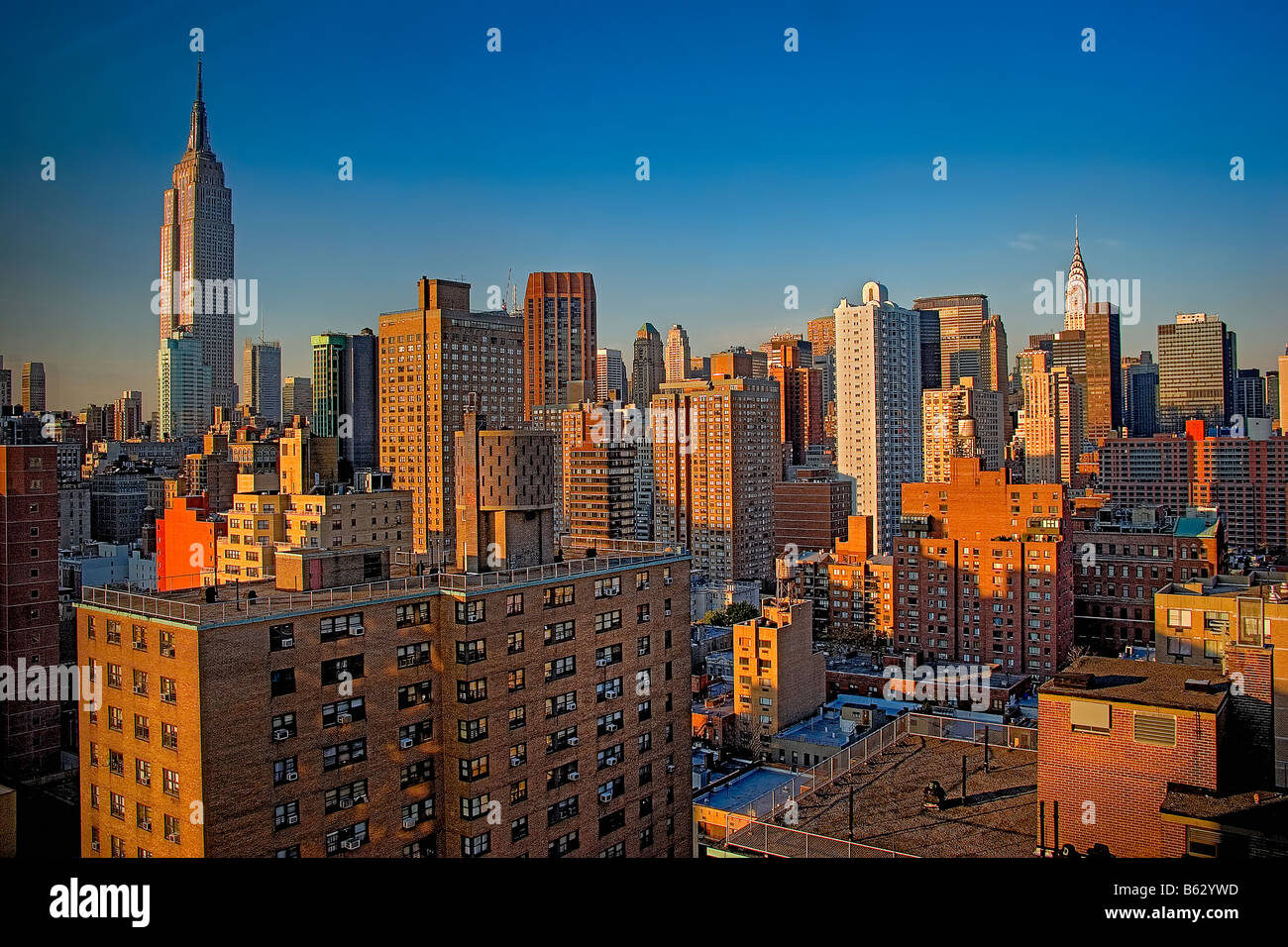High angle view of a city, Empire State Building, Manhattan, New York ...