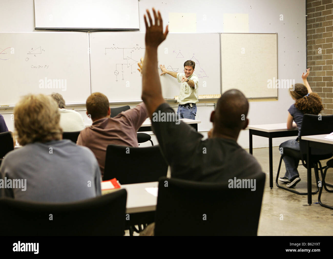 Adult education teacher in front of his class Stock Photo - Alamy