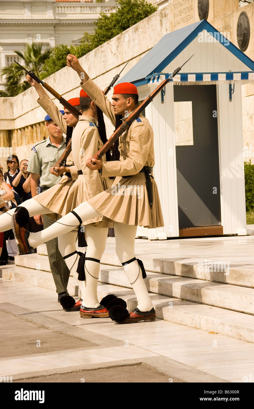 change of guards at the Parliament Building in Athens Greece Stock ...