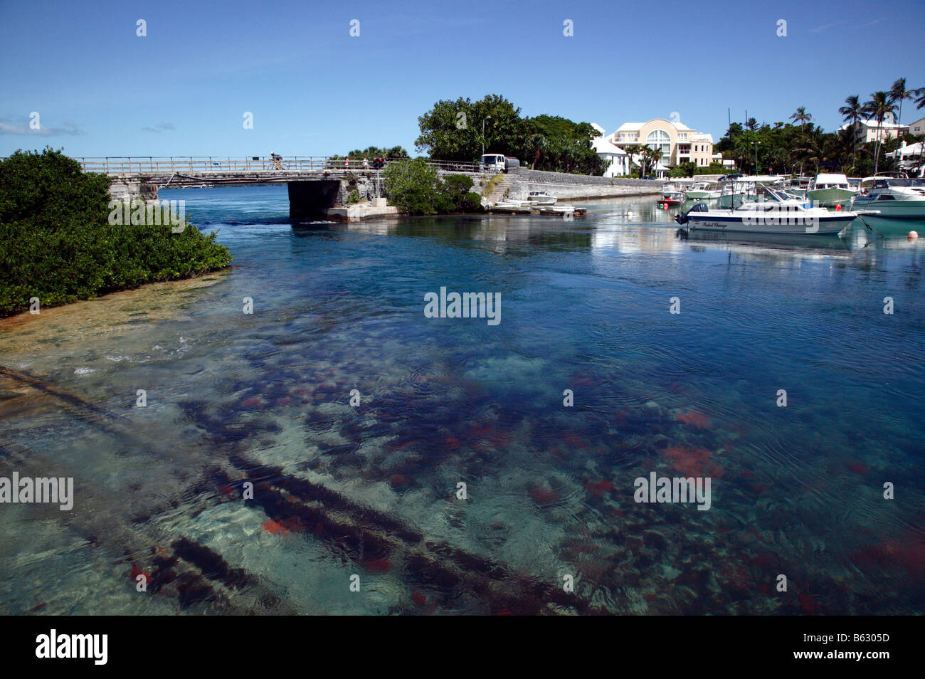 Shot of the Flatts Bridge, Flatts Village, Hamilton Parish, Bermuda ...