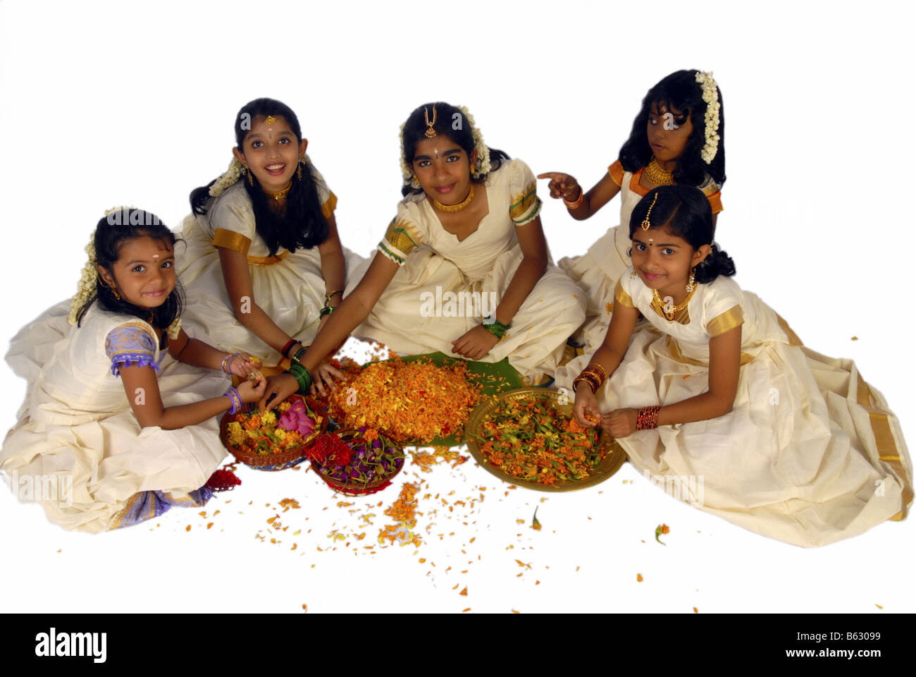 CHILD MODELS FROM KERALA IN TRADITIONAL ATTIRE DURING ONAM Stock Photo ...