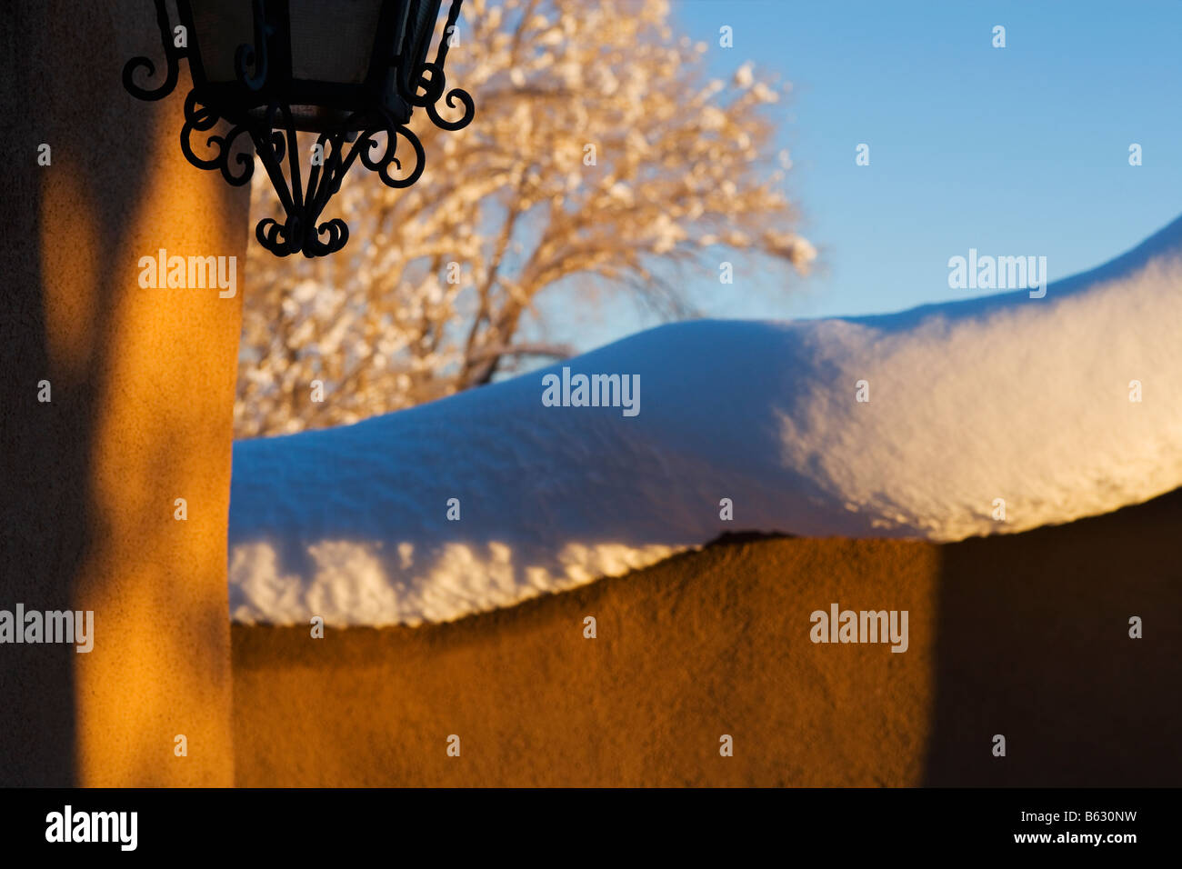 Snow covered wall Stock Photo - Alamy
