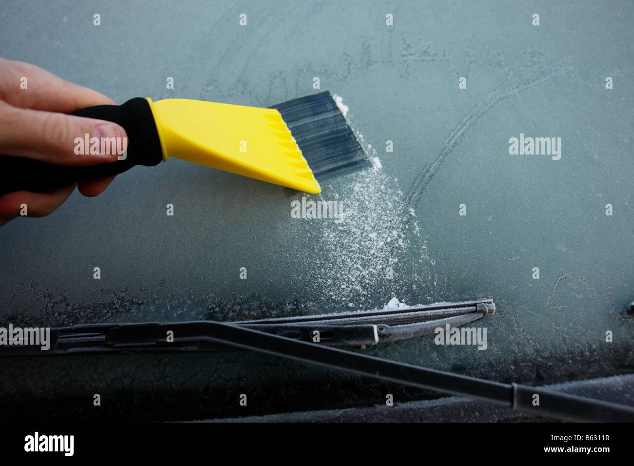 car windshield covered with ice Stock Photo - Alamy