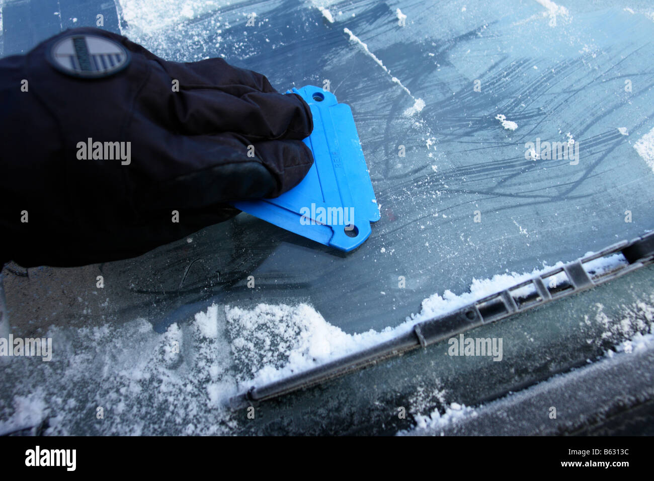 car windshield covered with ice Stock Photo - Alamy