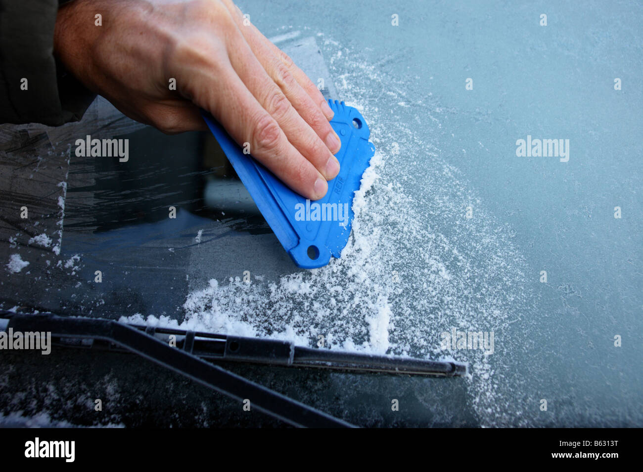 car windshield covered with ice Stock Photo - Alamy