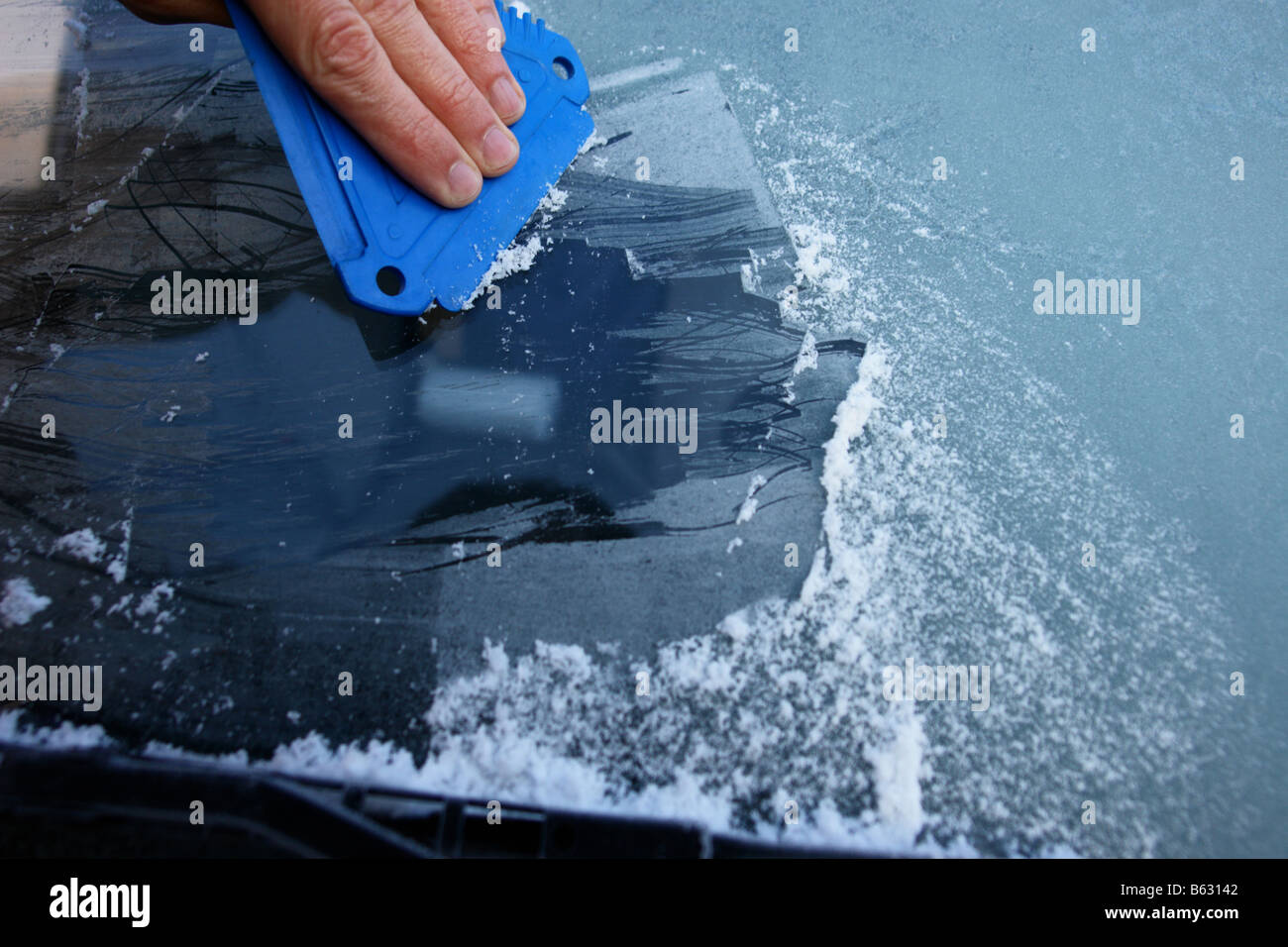 car windshield covered with ice Stock Photo - Alamy