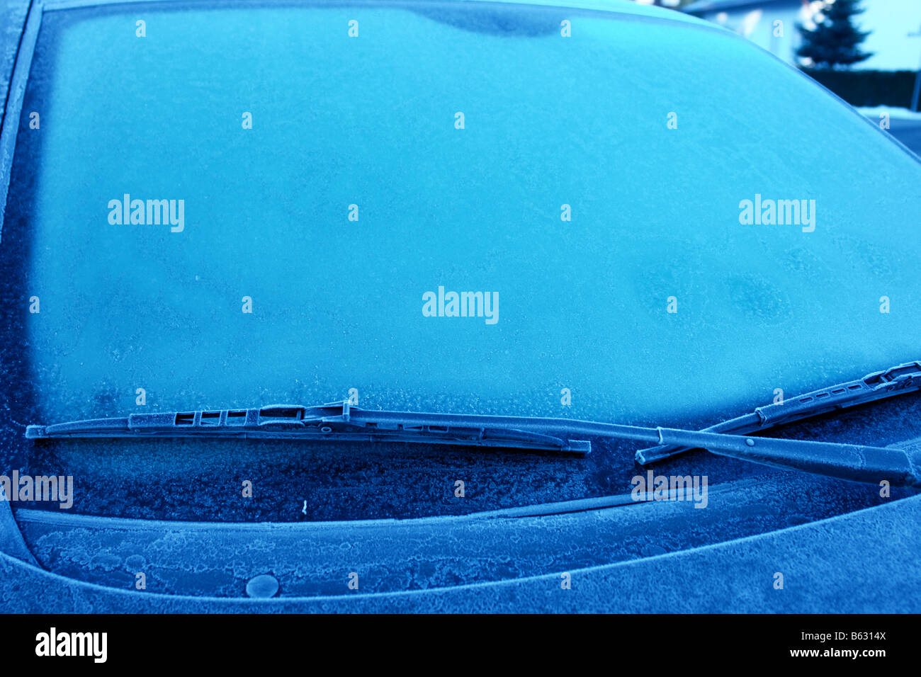 car windshield covered with ice Stock Photo - Alamy
