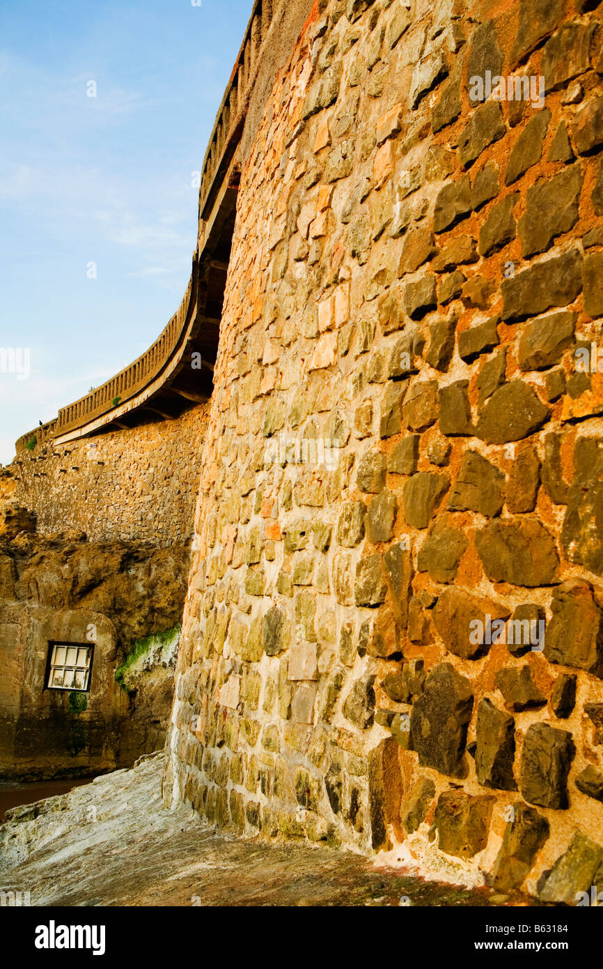 Stone wall of a building, Biarritz, Basque Country, Pyrenees ...