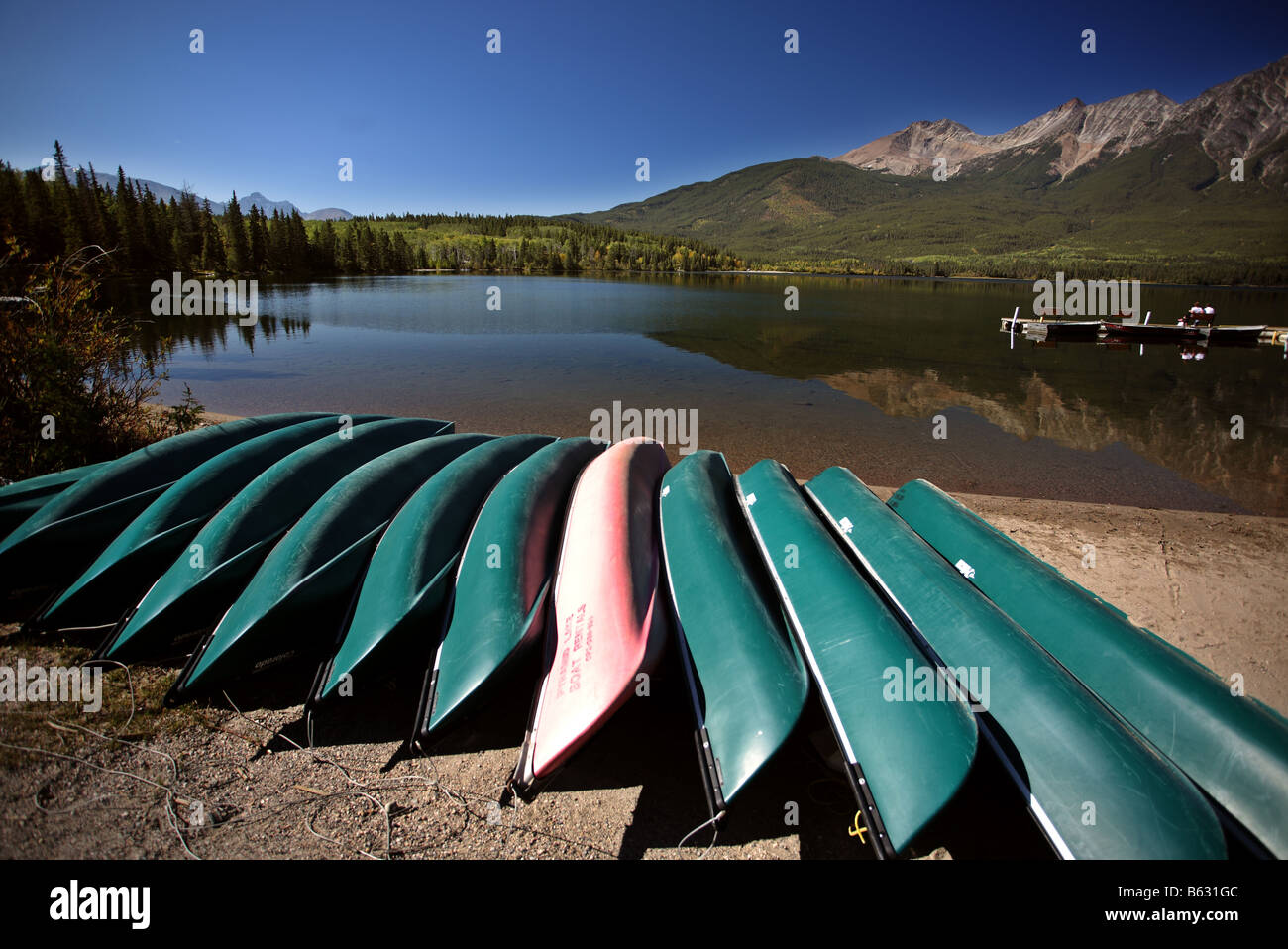 Pyramid Lake in Jasper National Park Stock Photo - Alamy