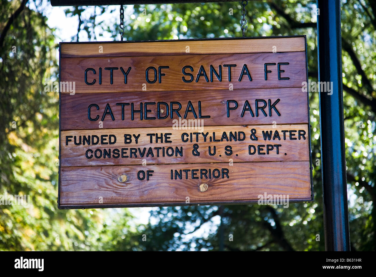 Road sign Cathedral Park Santa Fe New Mexico USA Stock Photo - Alamy