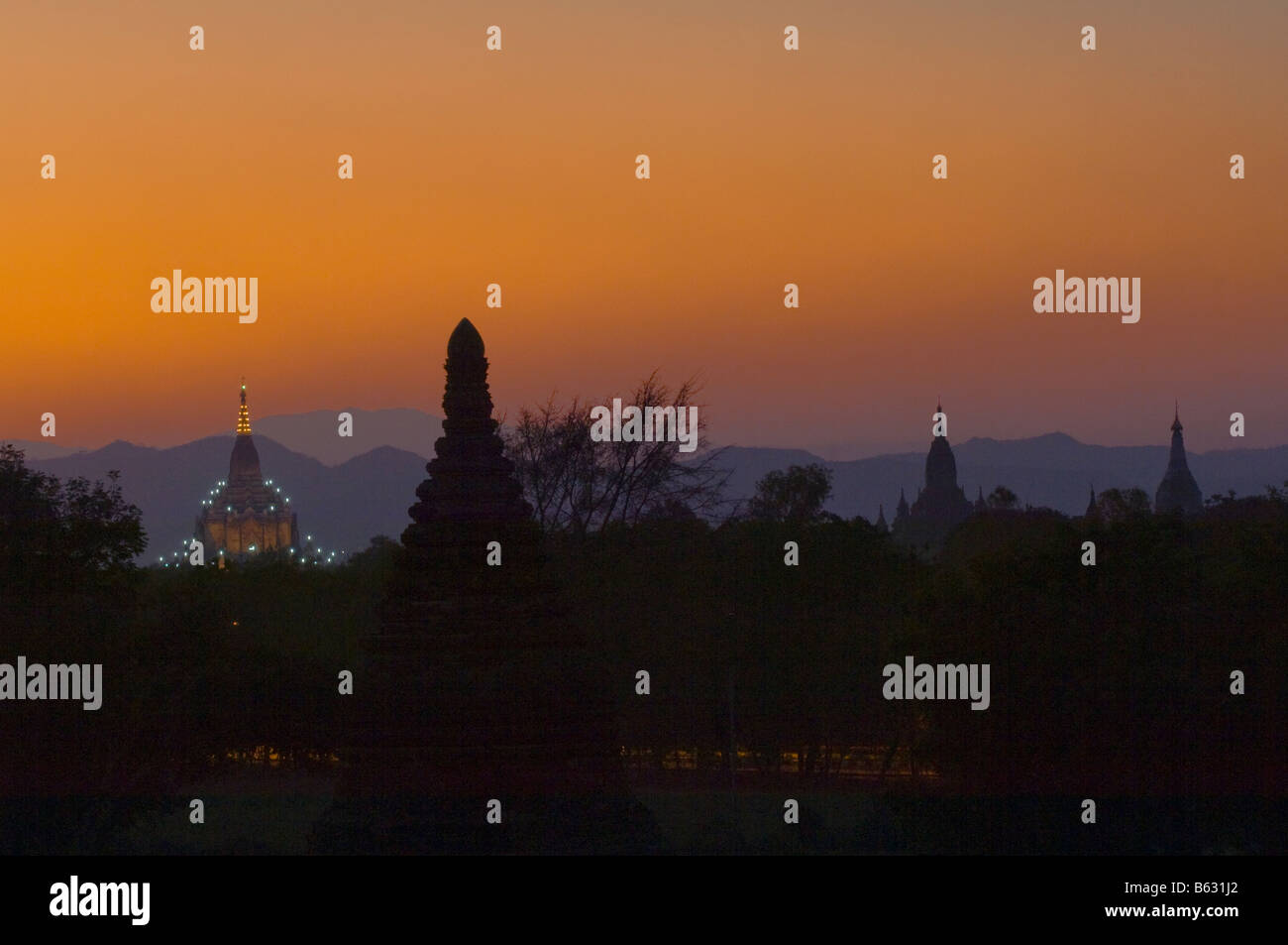 Bagan at sunset Stock Photo - Alamy