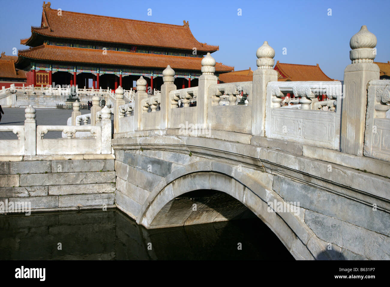 Forbidden City bridge over the Inner Golden Water River Taihe Square ...
