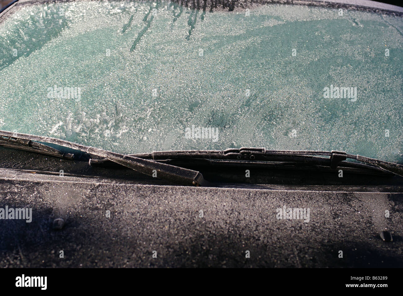 car windshield covered with ice Stock Photo - Alamy