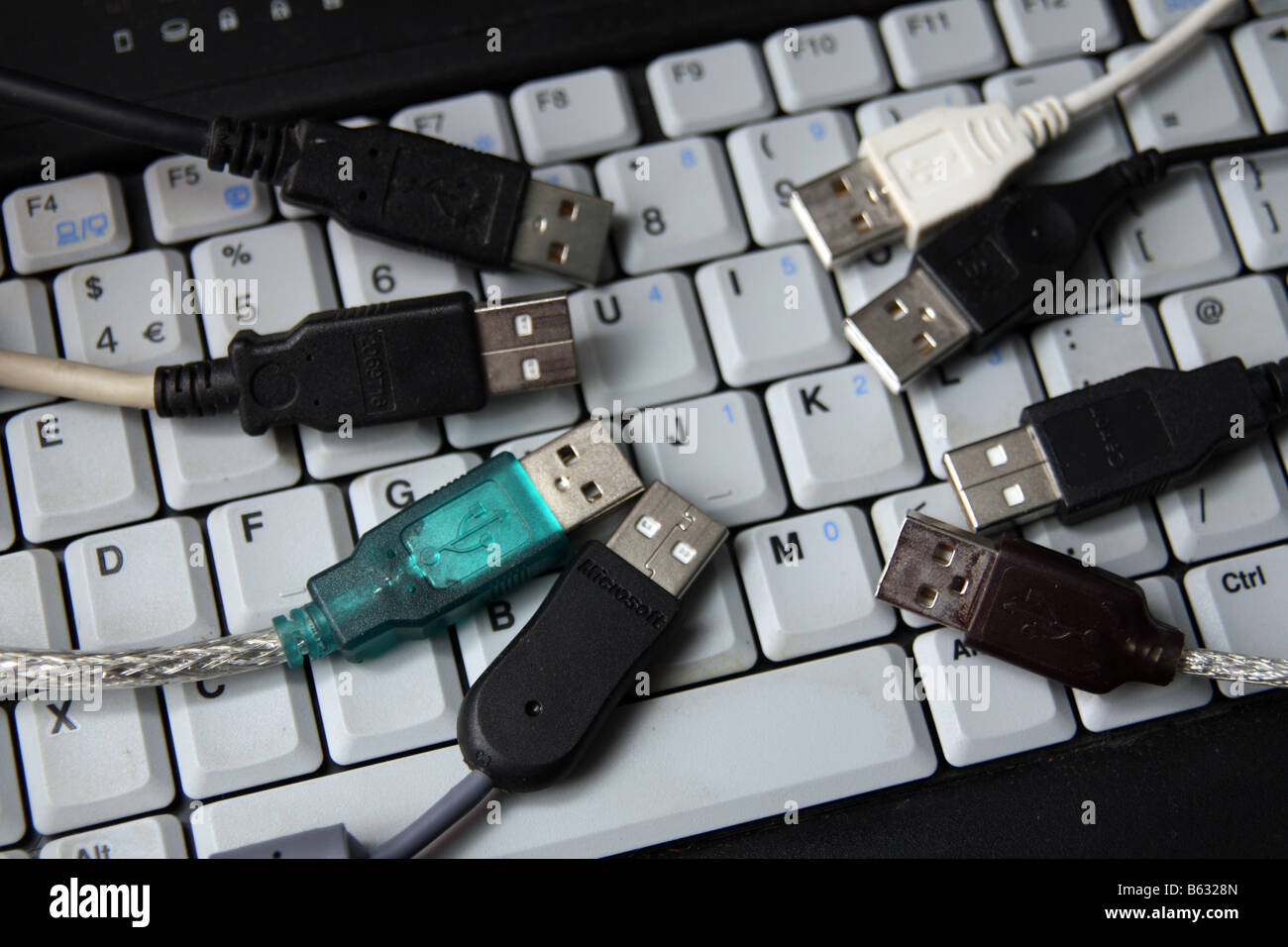 Assorted USB cables Stock Photo - Alamy