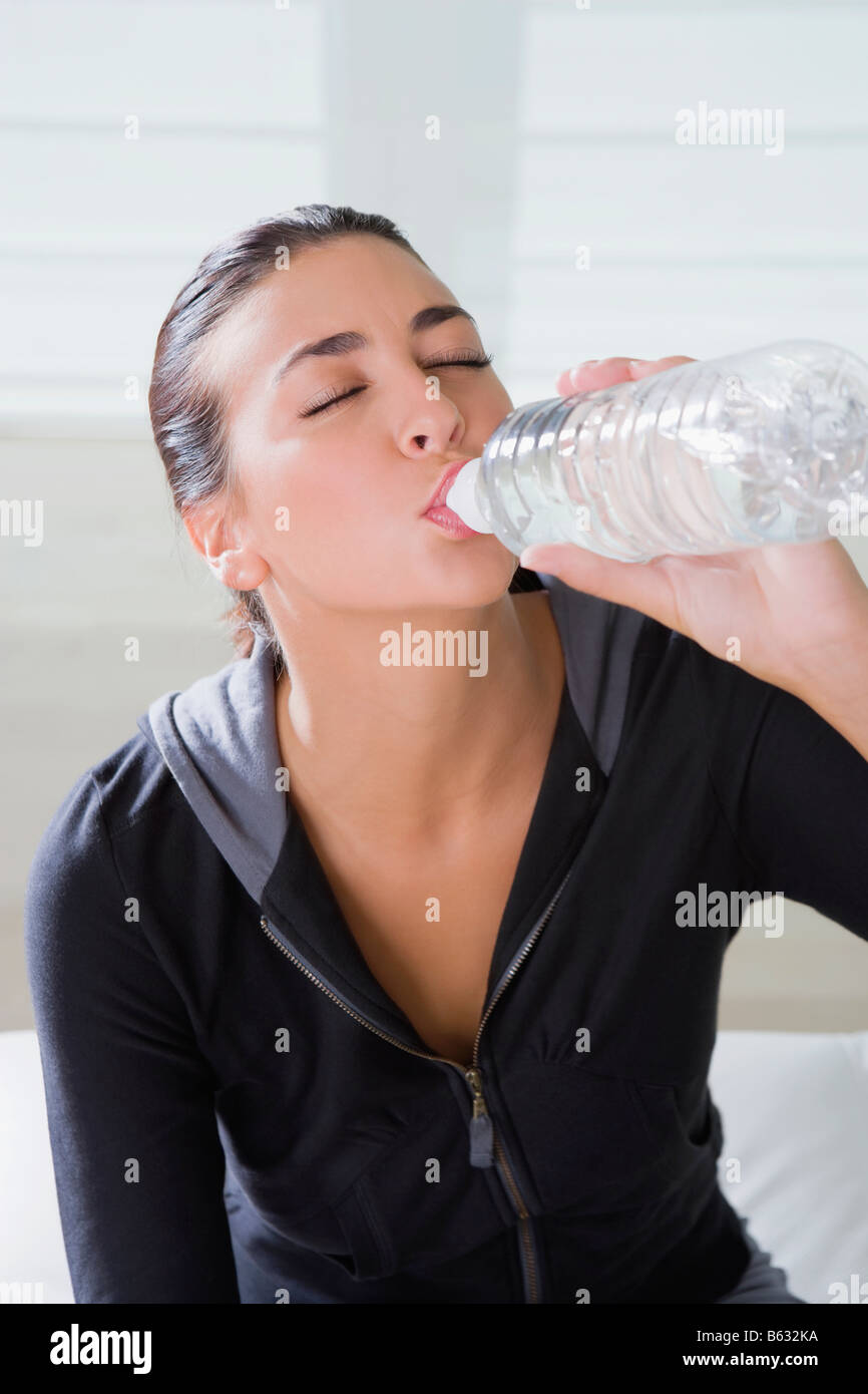 Close up woman drinking water hi-res stock photography and images - Alamy