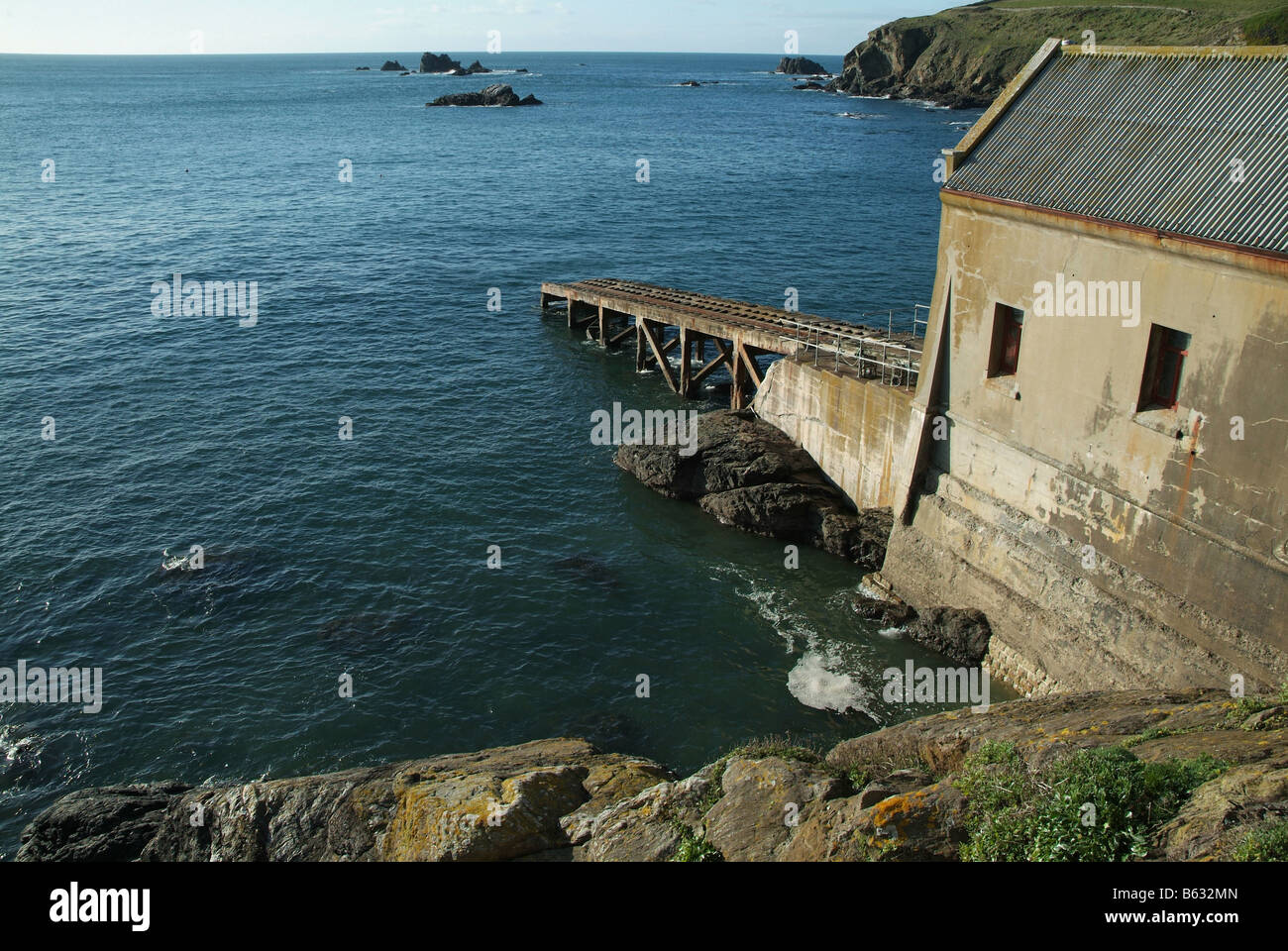 The Old Lifeboat House and Slipway The Lizard Cornwall UK Stock Photo ...