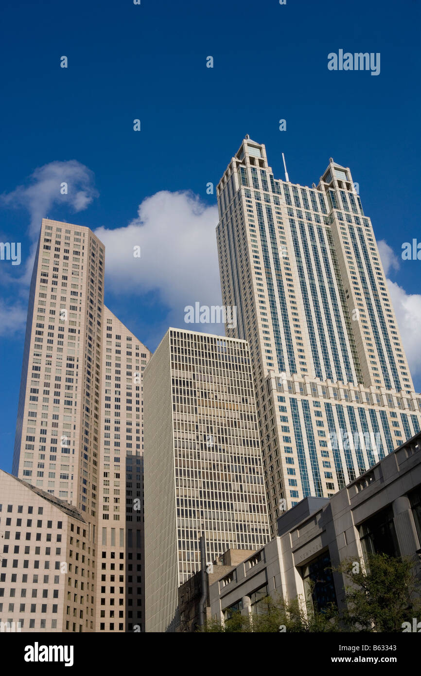 Low angle view of buildings in a city, Chicago, Illinois, USA Stock ...