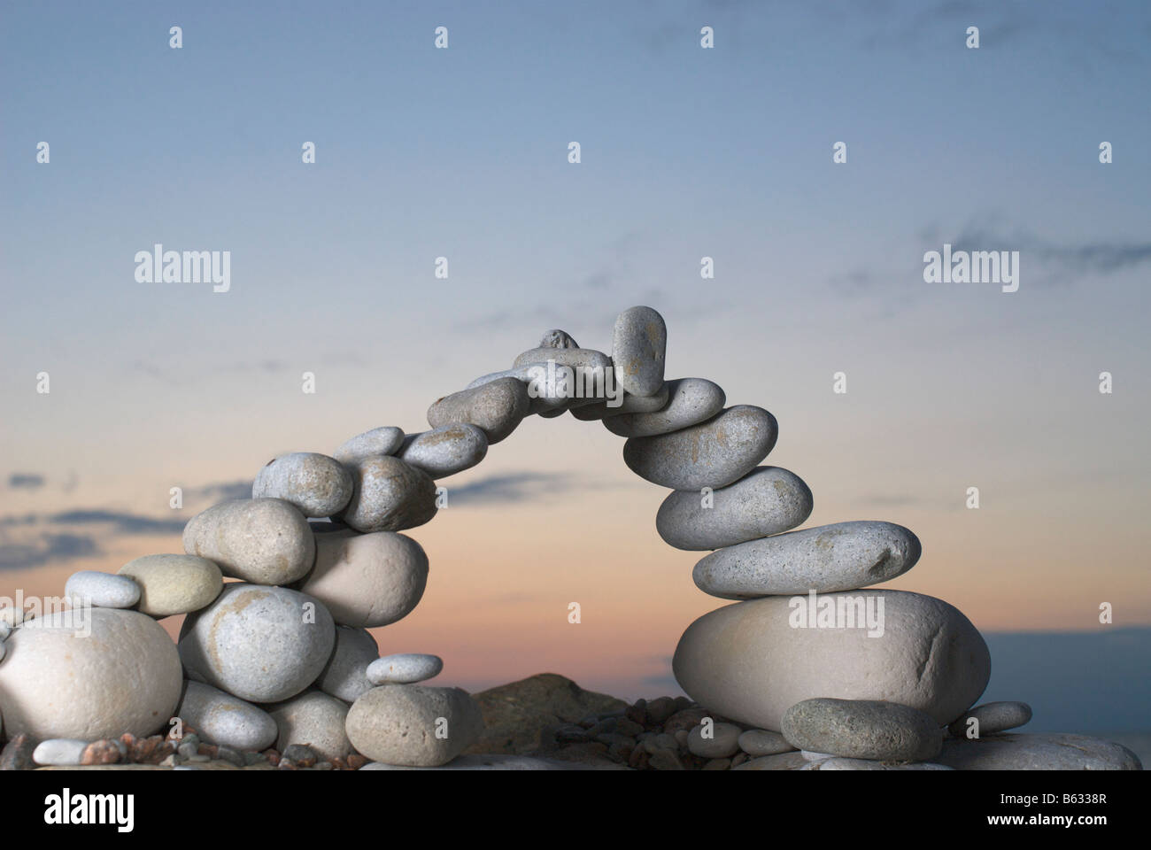 Stones arranged in an arch shape Stock Photo - Alamy