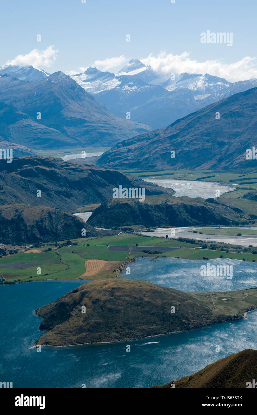 Lake Wanaka, the Matukituki Valley, and Mount Aspiring from Roys Peak ...
