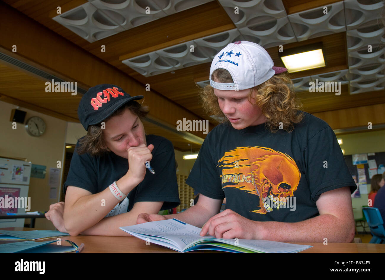 Teenage boys enrolling at college in Australia Stock Photo - Alamy