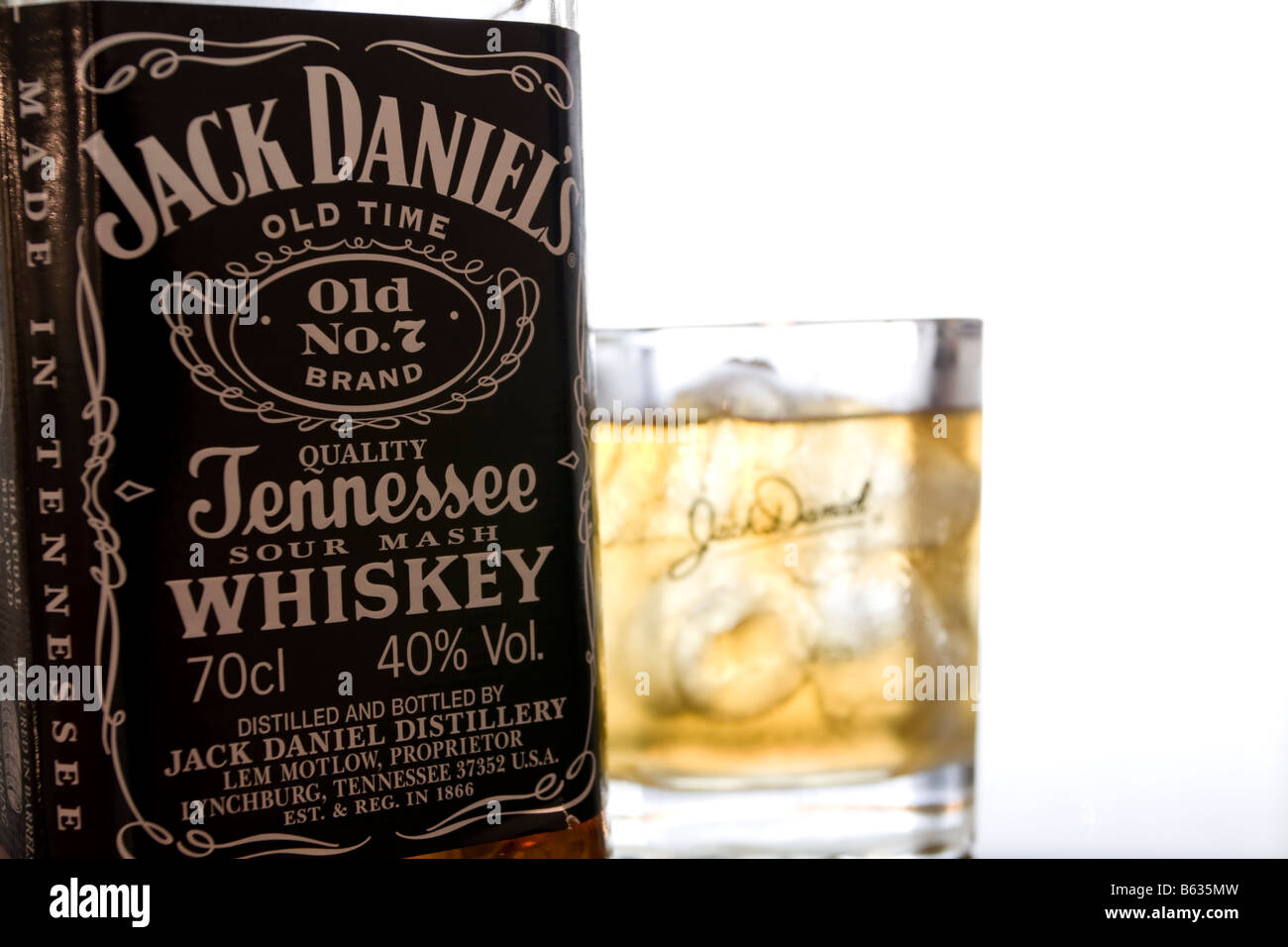 glass of whiskey on the rock, jack daniels Stock Photo - Alamy