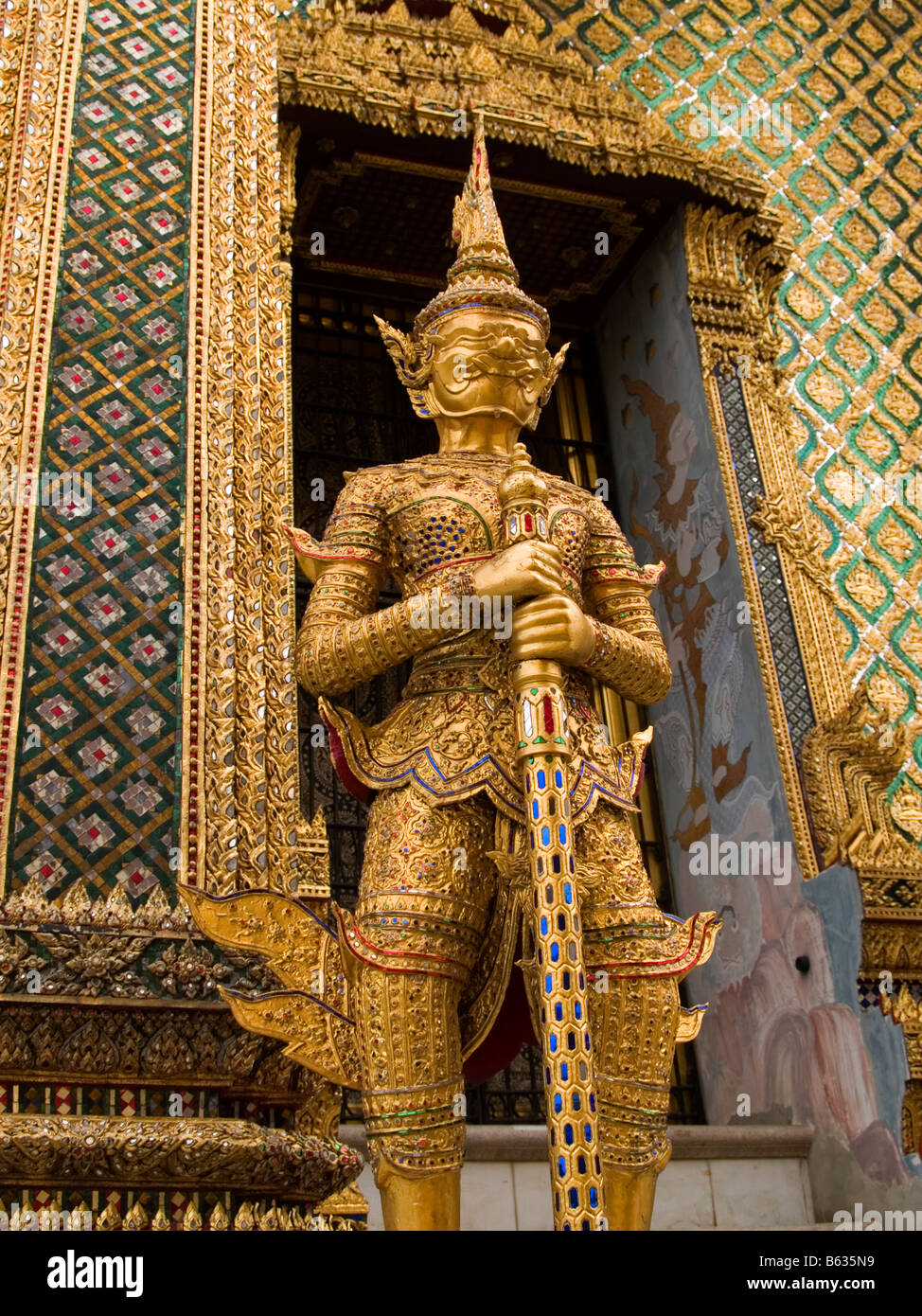 mythical human beast statue at the Golden Palace in Bangkok Thailand ...