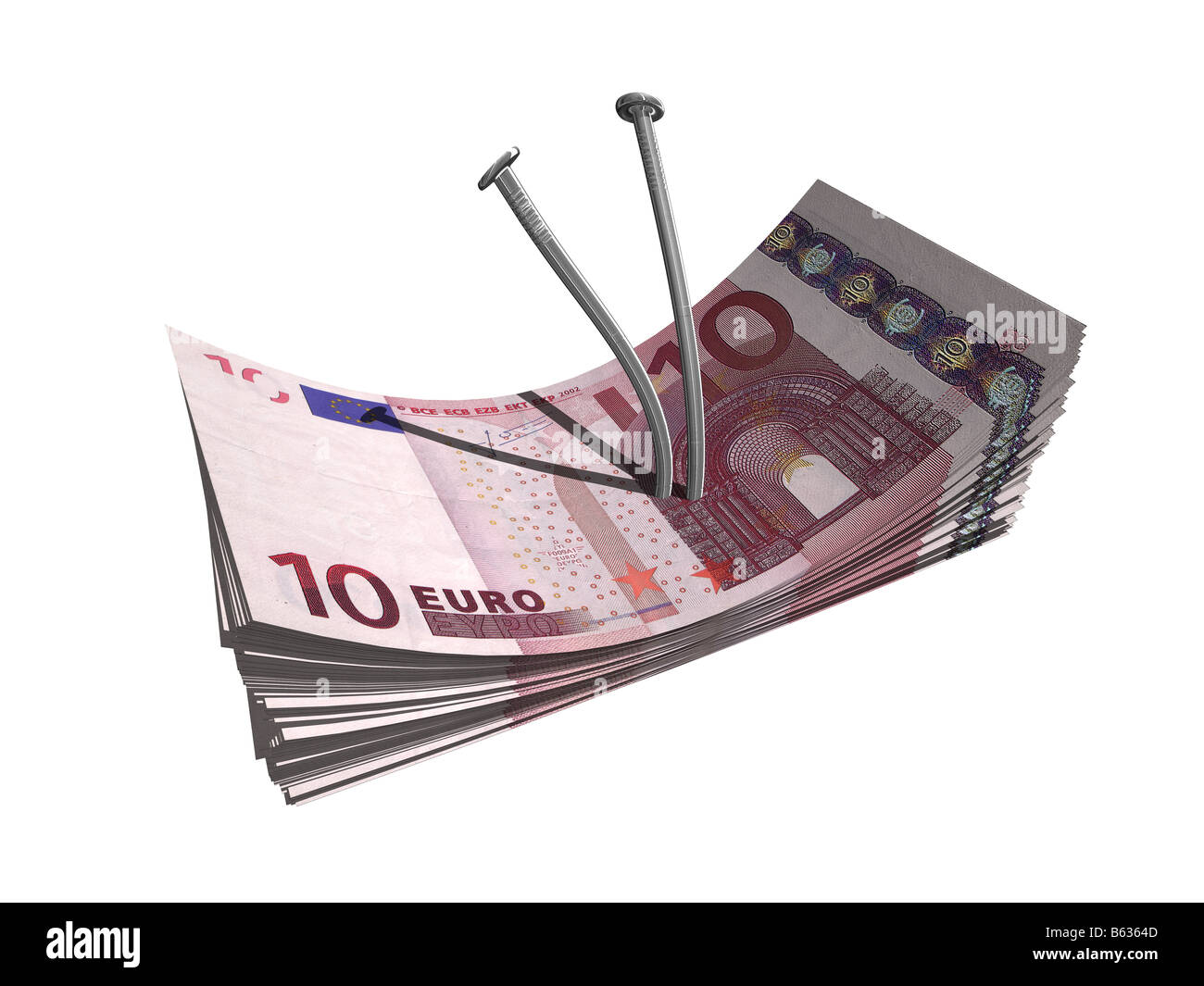 a bundle of euro notes isolated over white background Stock Photo - Alamy