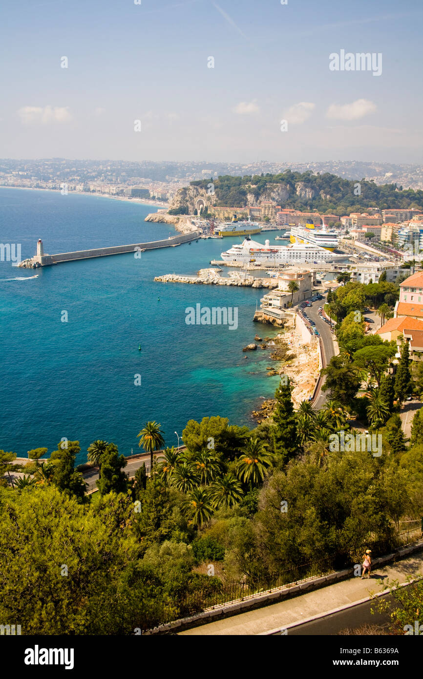 Overlooking Nice harbour and town, Nice, France Stock Photo - Alamy