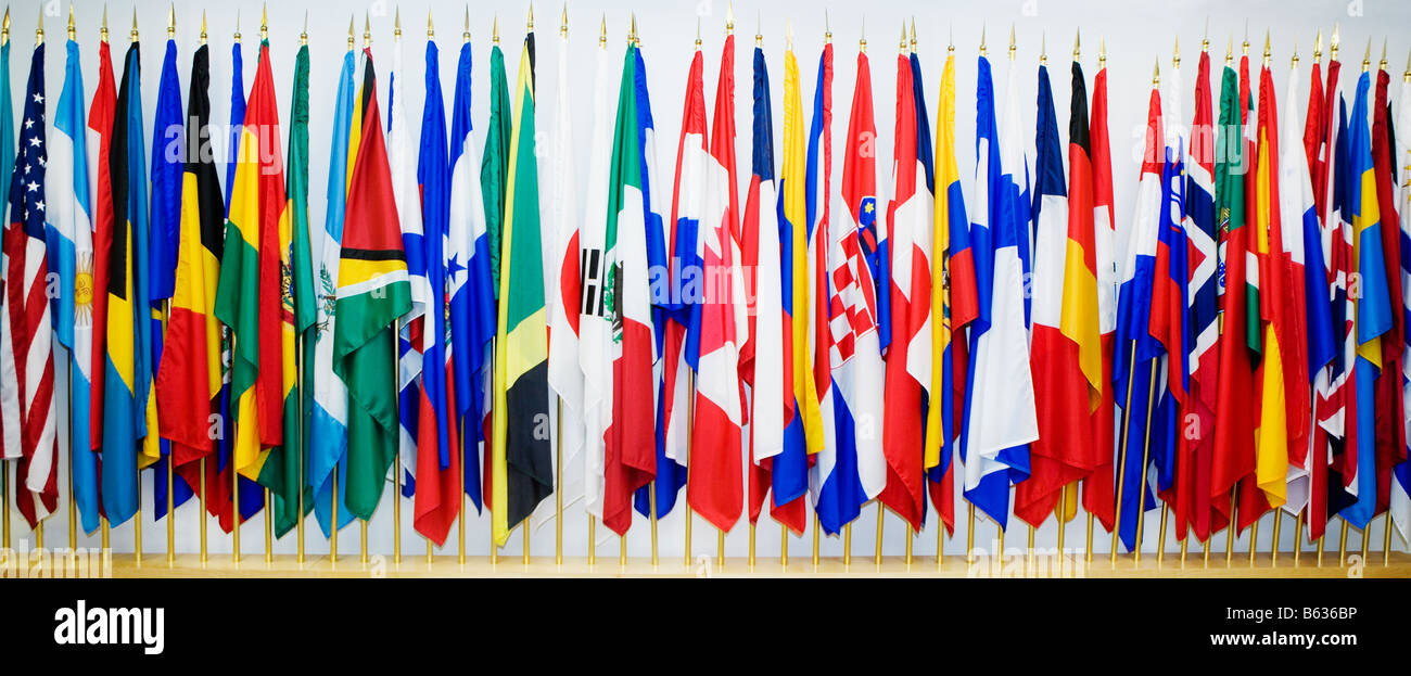 Flags in a row, Washington DC, USA Stock Photo - Alamy