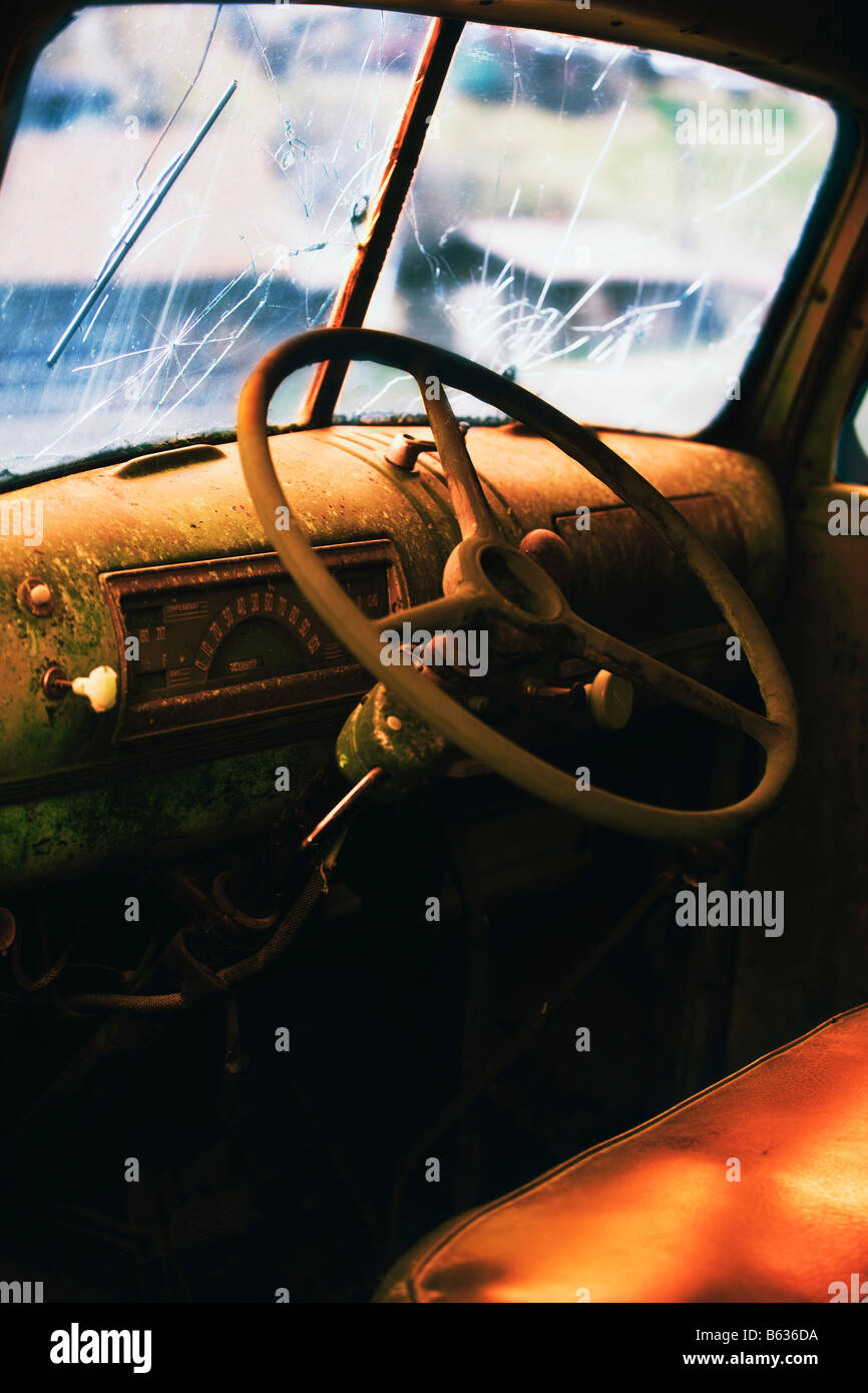 Interior of an old car Stock Photo - Alamy