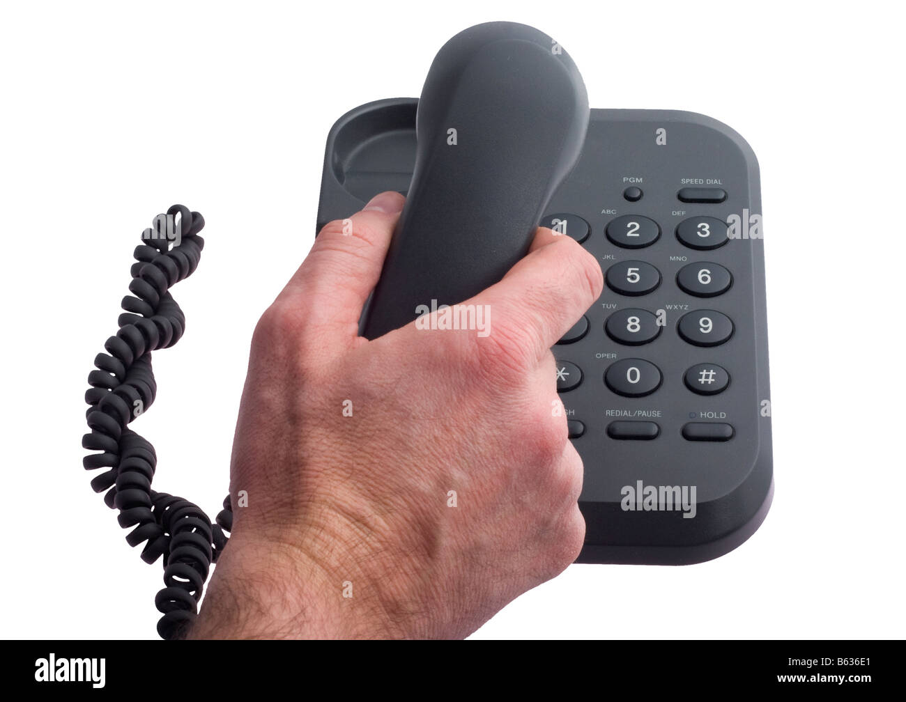 Hand picking up telephone receiver hi-res stock photography and images ...