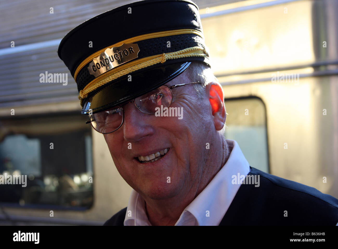 The conductor of the Branson Scenic Railway diesel train Branson ...