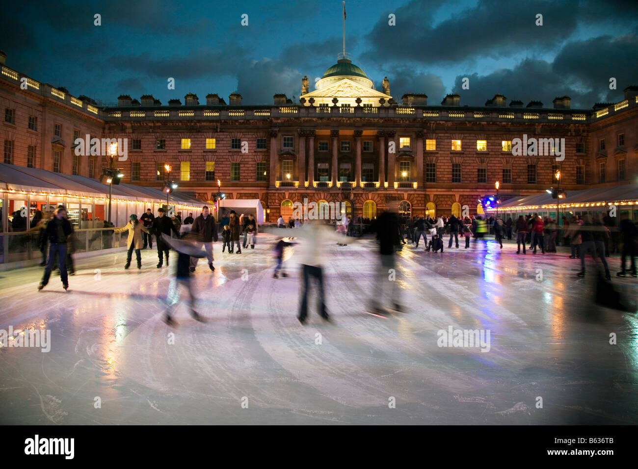 Ice Skating Outside Somerset House West end London UK Stock Photo - Alamy