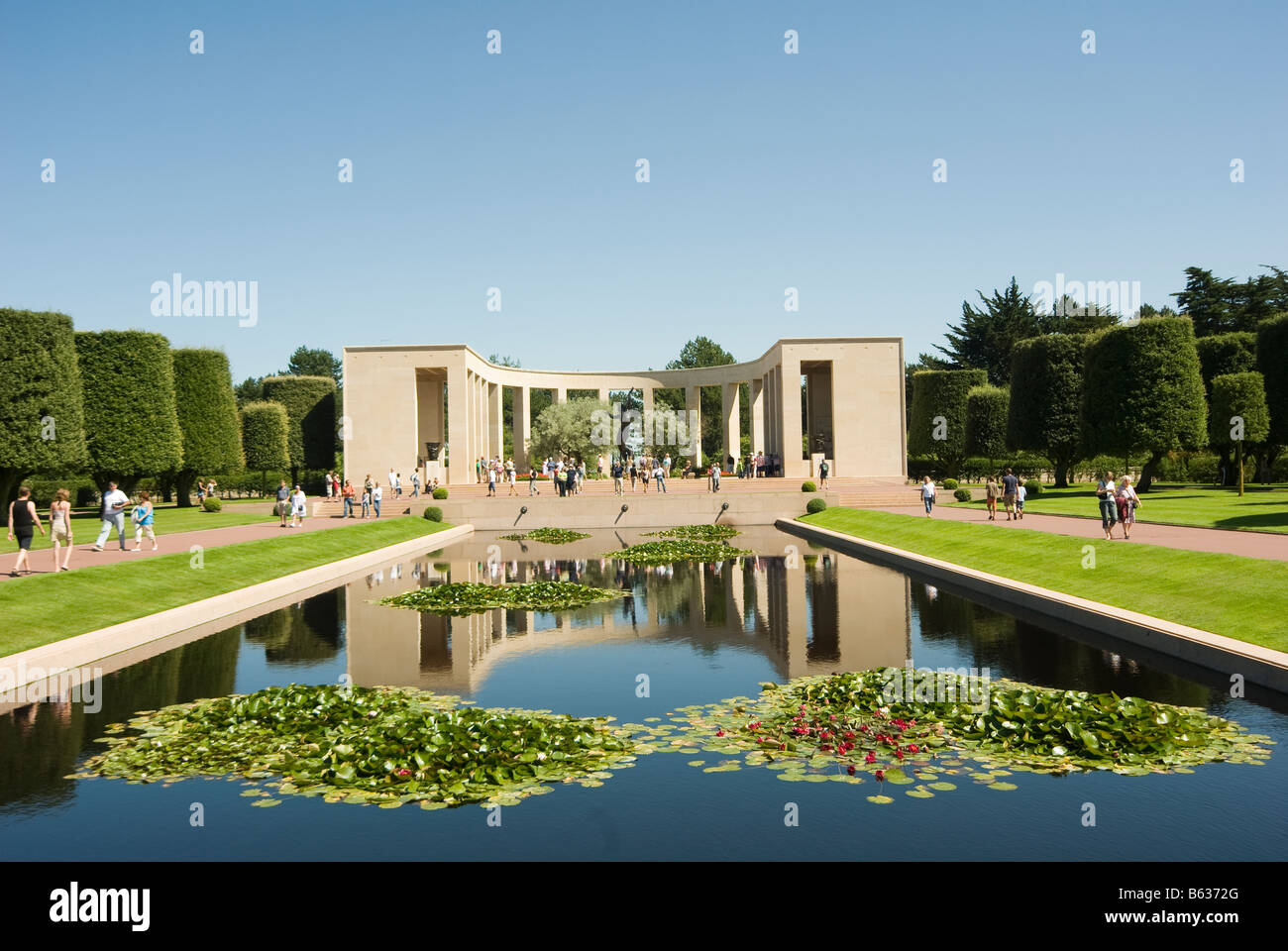 The reflecting pool at the Normandy American Cemetery and Memorial ...