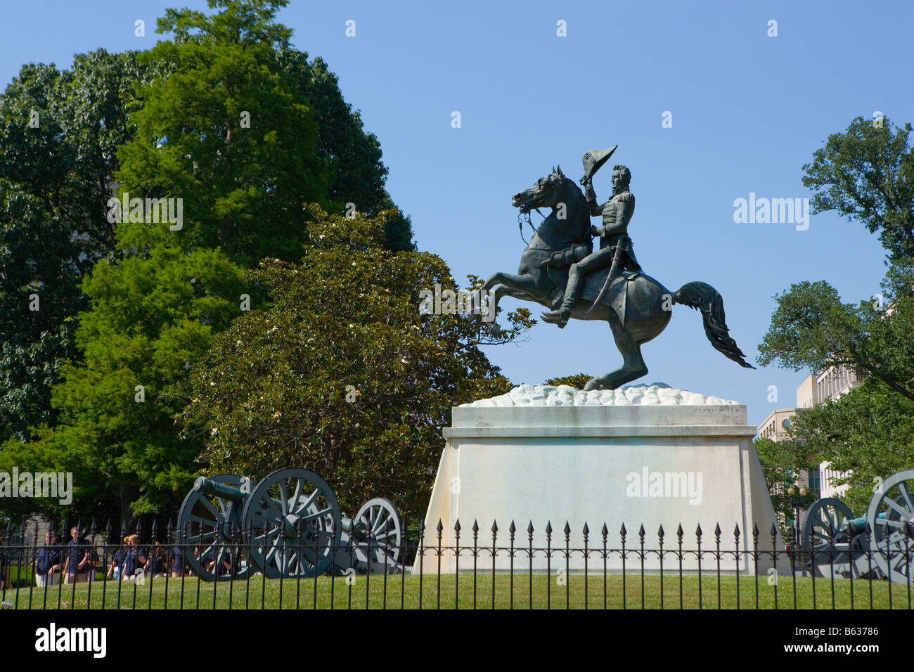 Statue of Andrew Jackson in a national park, President's Park ...