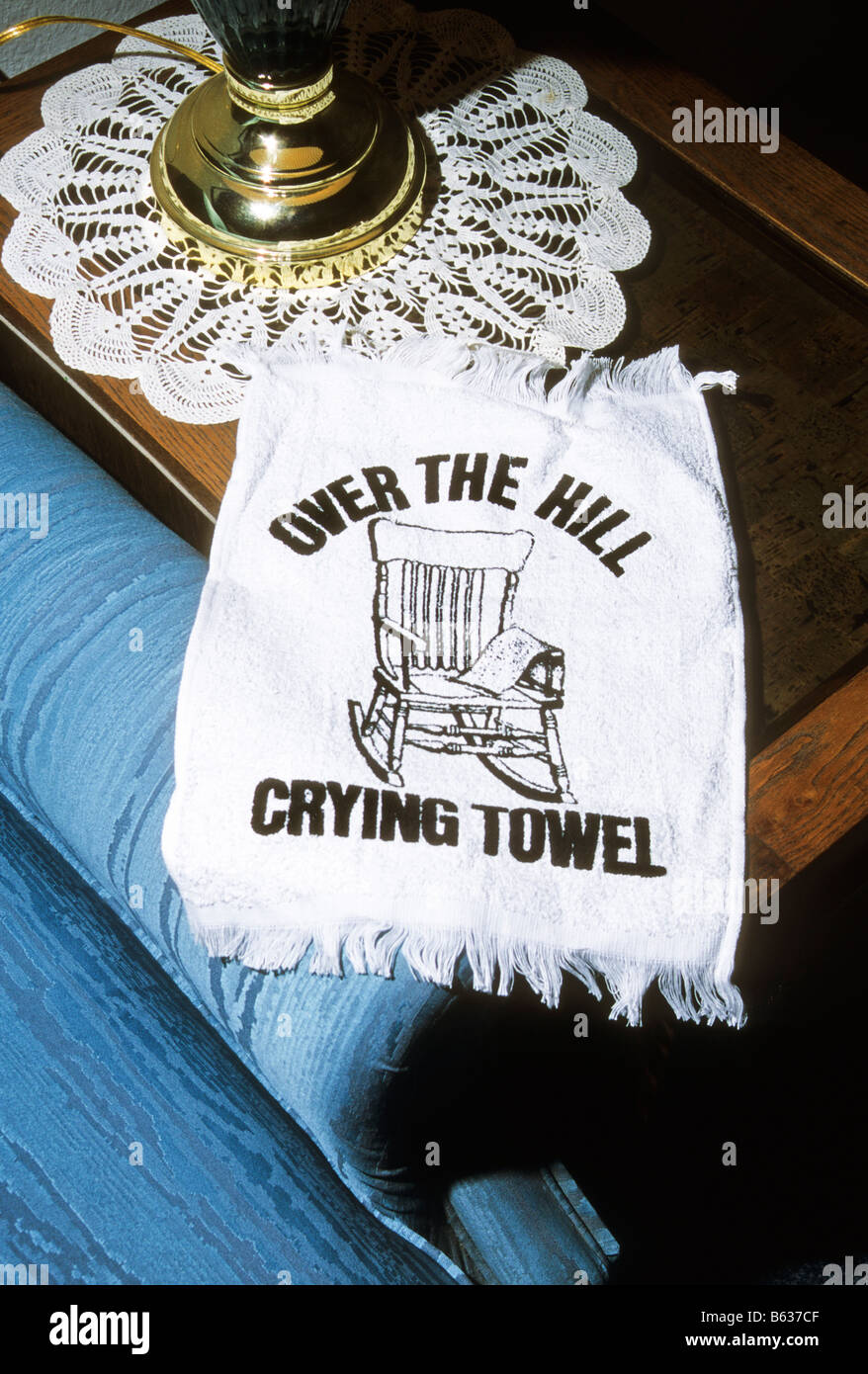 Over the Hill crying towel decorates party for person turning age 40 ...