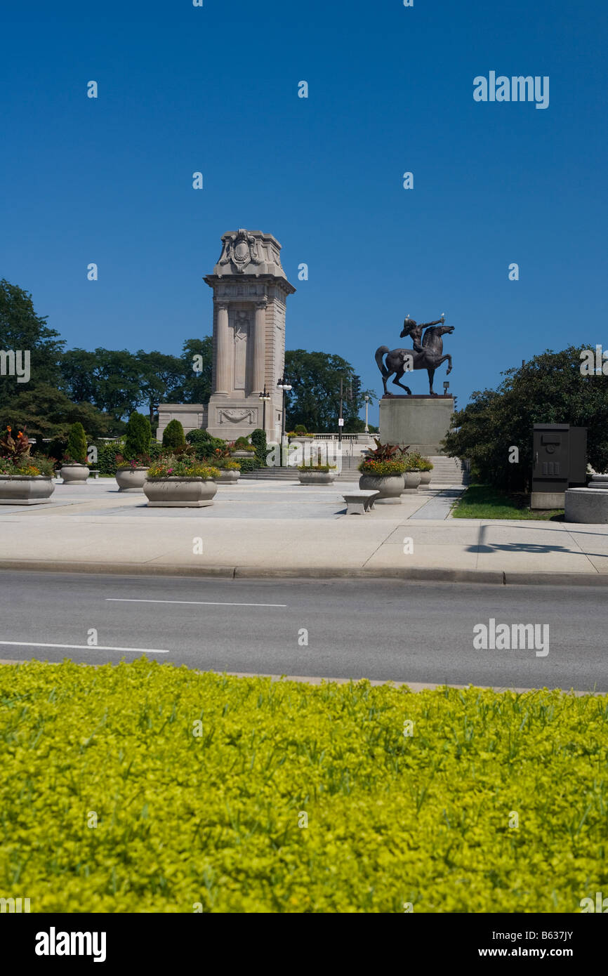 Statue in a park, Congress Plaza, Chicago, Illinois, USA Stock Photo ...