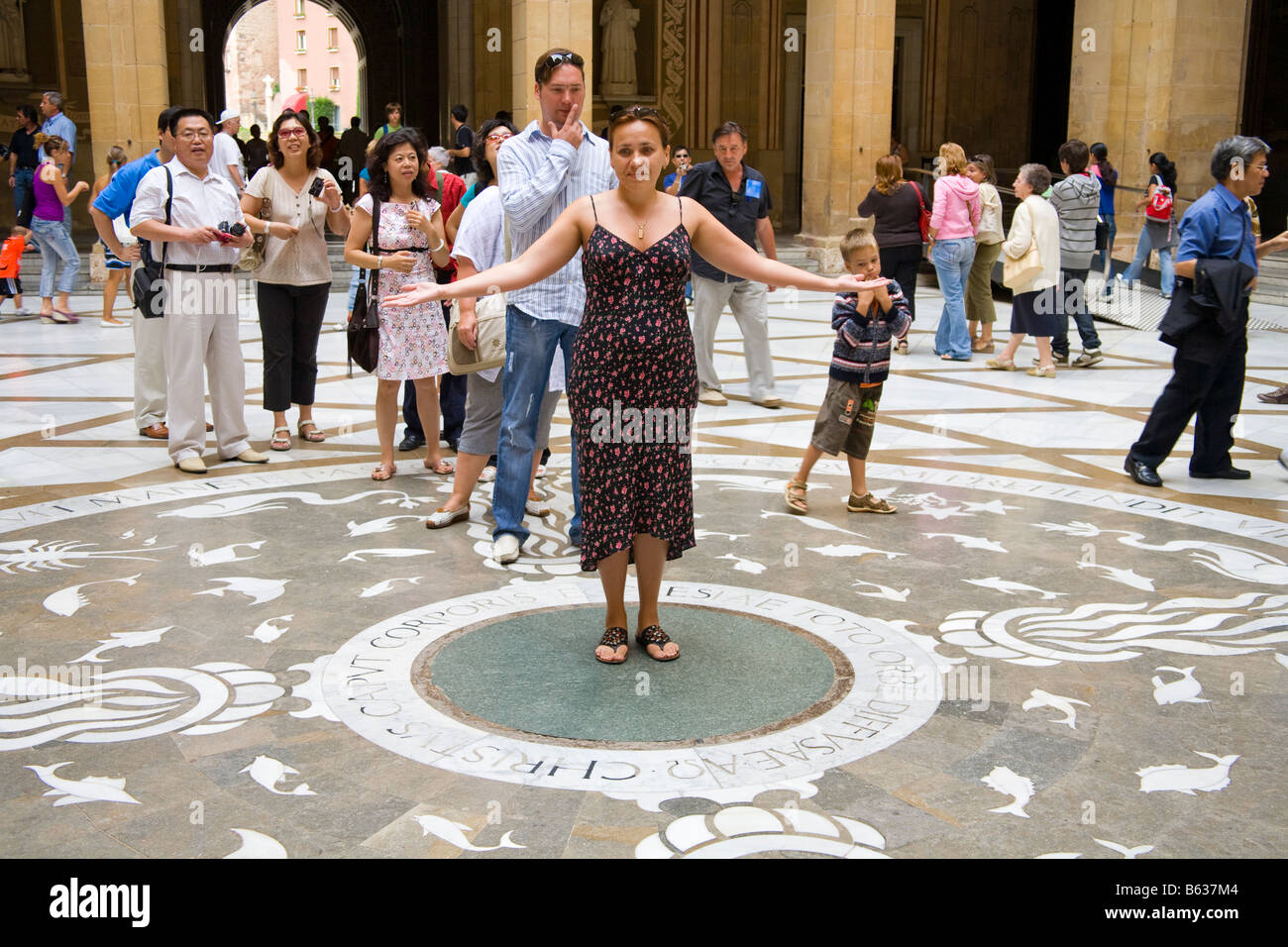 People visiting Montserrat Basilica and Monastery, Montserrat, near ...