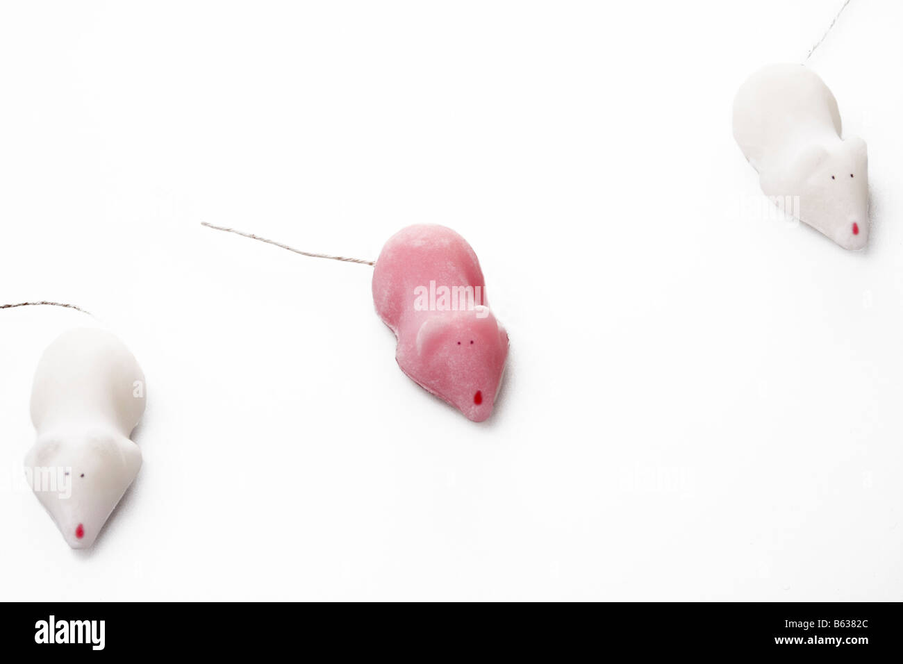 3 pink sugar mice hi-res stock photography and images - Alamy